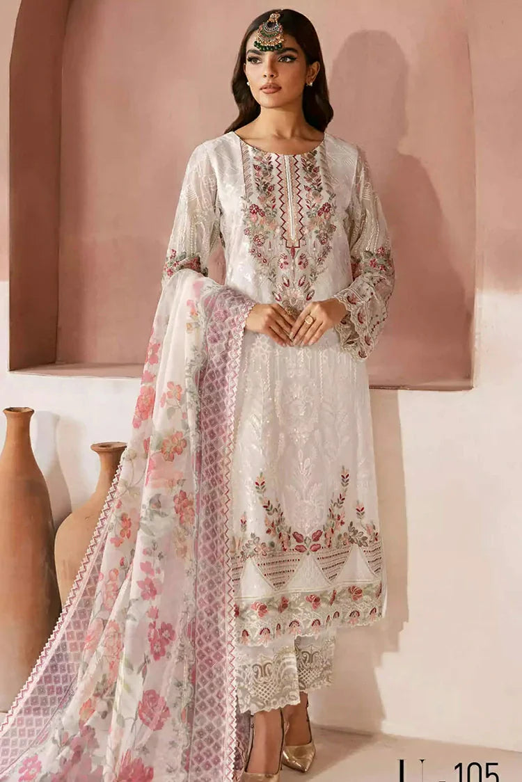 Ramsha Arzoo Luxury Chiffon Unstitched Collection Vol 1 - U-105 – IBAAS